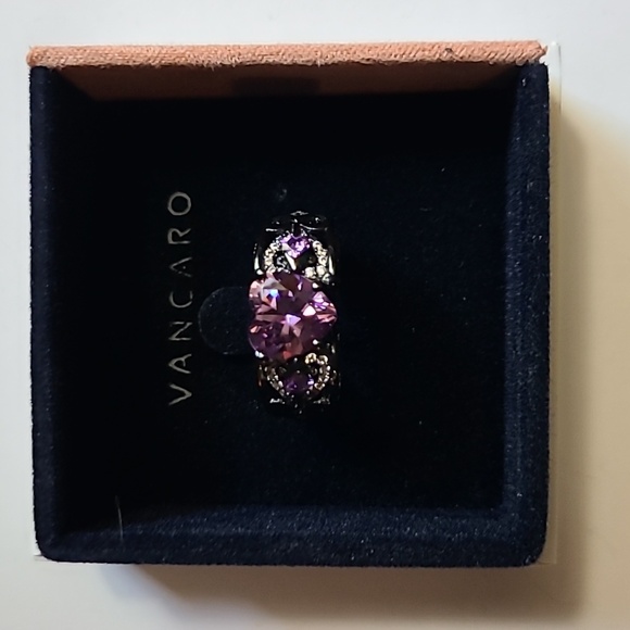 vancaro | Jewelry | Gothic Arrow Wing Ring Women Amethyst Purple Heart ...